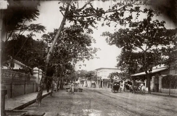 c. 1880s South East Asia Philippines Manila street scene