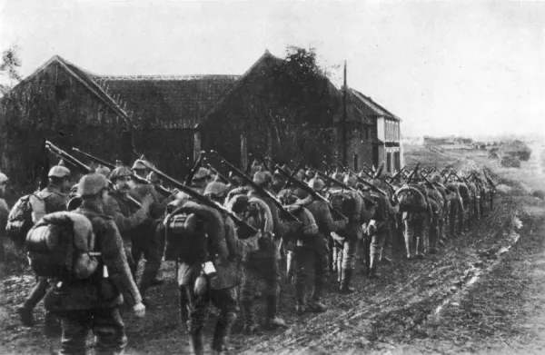 World War 1 German Soldiers Marching