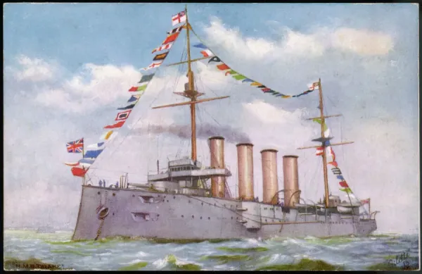 HMS Drake, British armoured cruiser, launched 1901