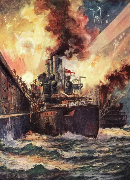 Jigsaw Puzzle of HMS Vindictive at Zeebrugge, Belgium, WW1