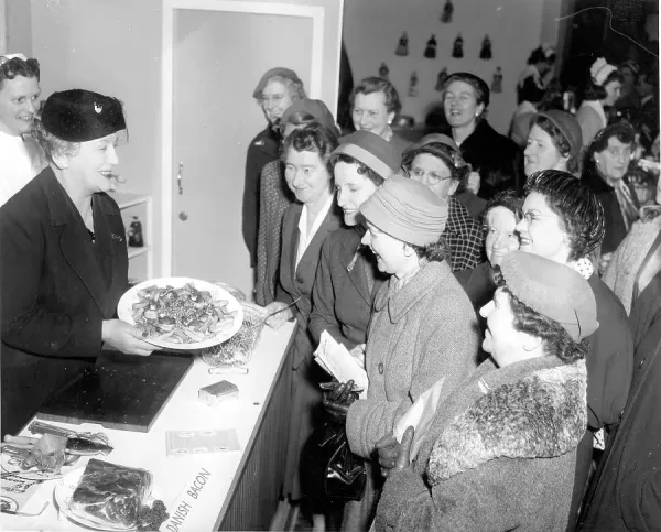 Ladies enjoying the food at a cookery demonstration