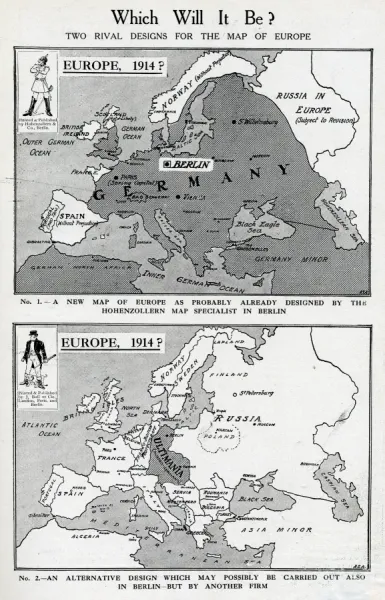 Jigsaw Puzzle of Two rival designs for the Map of Europe, WW1