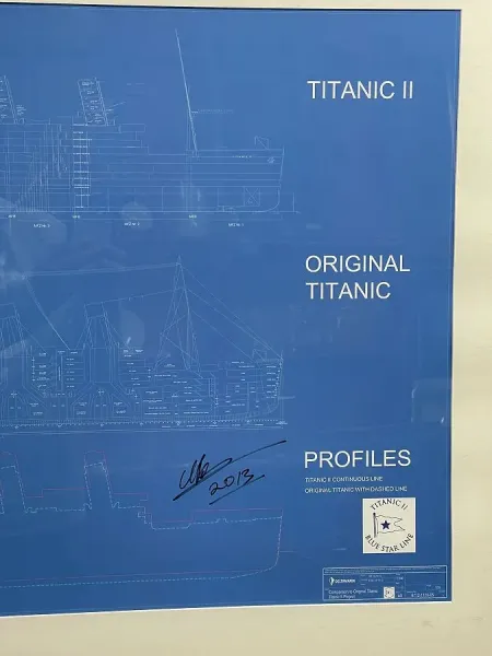 RMS Titanic II, blueprint profile design drawing Our beautiful Wall Art ...