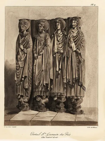 Statues of the Merovingian princes in the Abbey of St