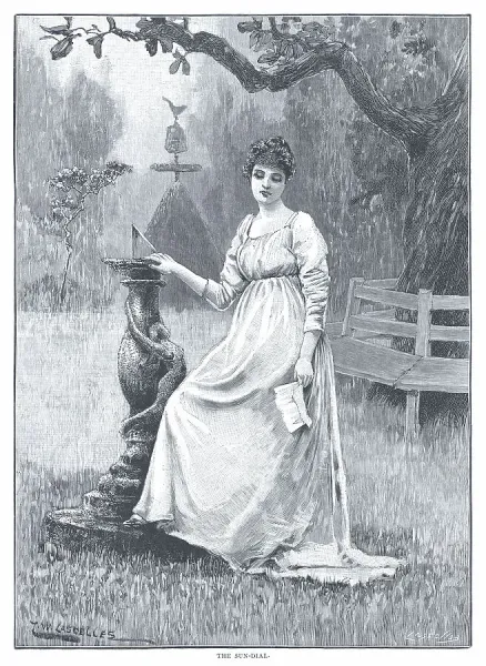Sundial. Visual metaphor for a woman let down in love