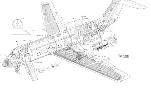 Das Dassault Fan-Jet Falcocut-away-Drawings Unsere schönen Wandkunst ...
