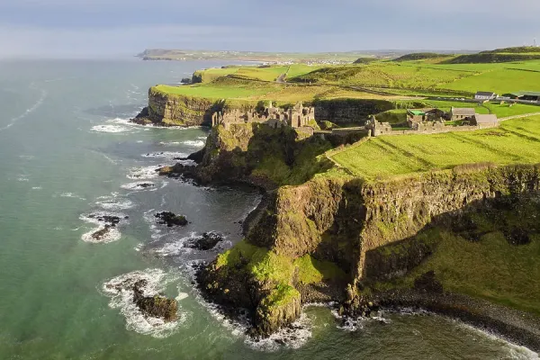 Dunluce Castle Full View Dunluce Castle On The Coast Of Antrim In