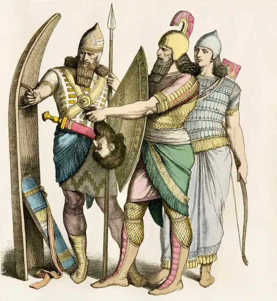 Assyrian Soldiers Fighting