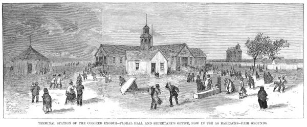 Jigsaw Puzzle of BLACK EXODUS, 1879. The scene at Topeka