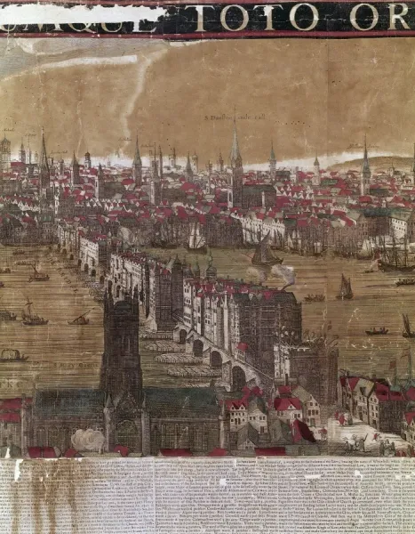 VISSCHER: LONDON, 1650. Detail from the third edition