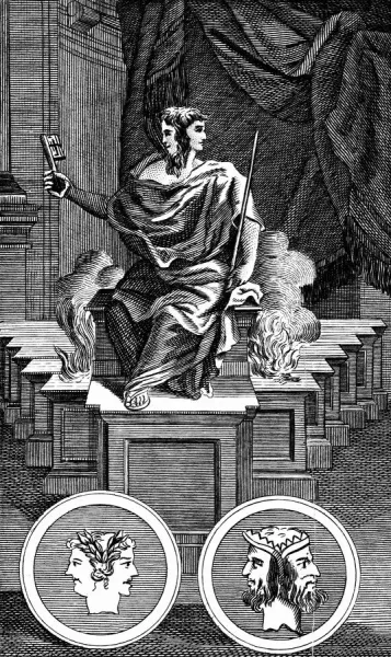 Roman God Janus Statue Wooden Janus Statue, Roman God Statue, Roman