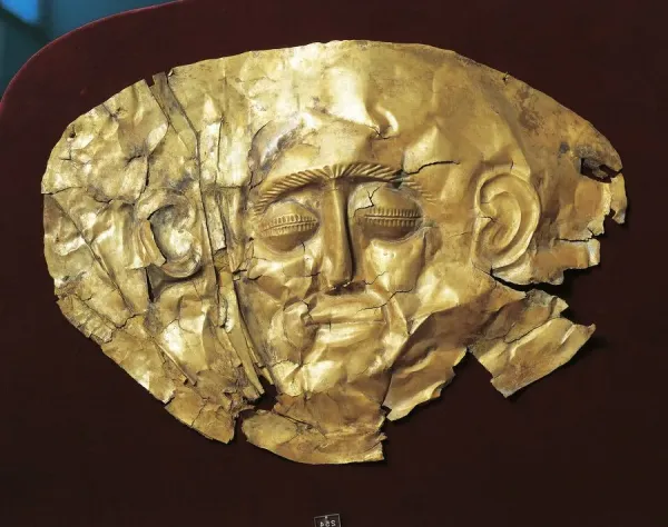 Funerary Mask Mycenae Mask Of Agamemnon Mycenaean Gold Mythology