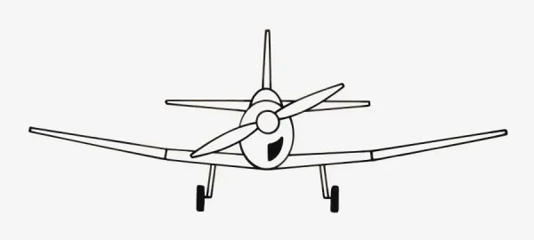 Black and white illustration of monoplane low-wing