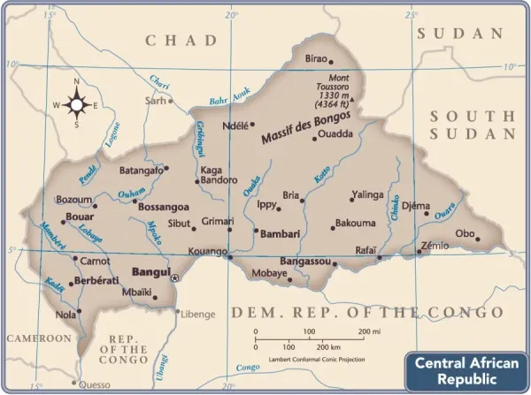Ubangi River Map Africa
