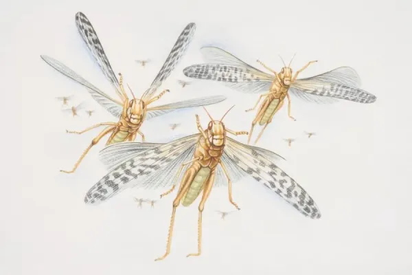 Locust Flying Drawing