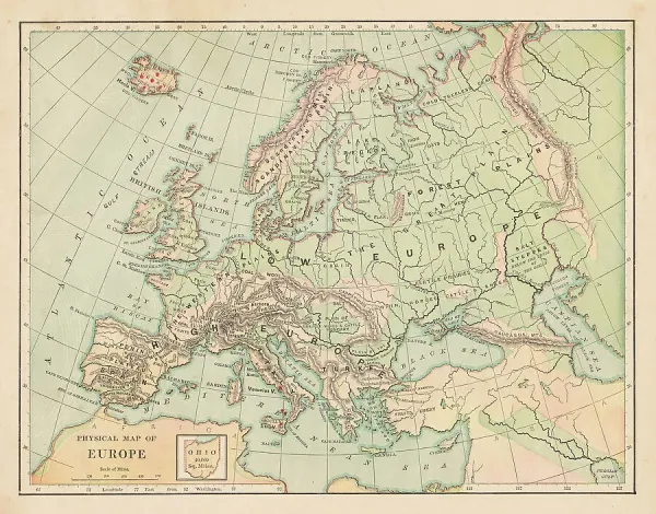 Europe map 1881 Our beautiful Wall Art and Photo Gifts include Framed ...