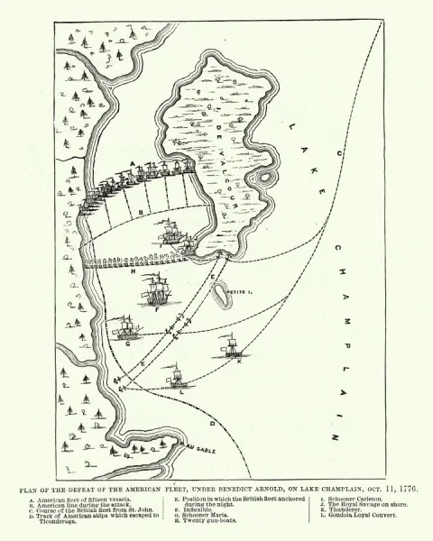 Karte der Schlacht auf Valcour-Insel, 1776 Unsere schönen Wandkunst ...