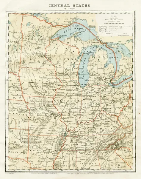 Jigsaw Puzzle of Map Central States 1868 - Media Storehouse