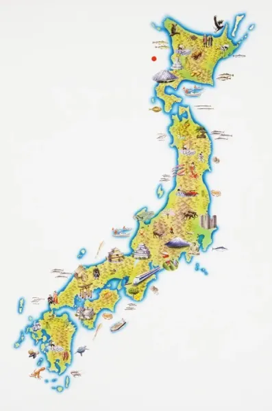 Japanese Physical Features Map