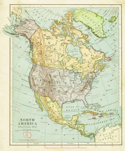 Jigsaw Puzzle of Map of North America 1899 - Media Storehouse