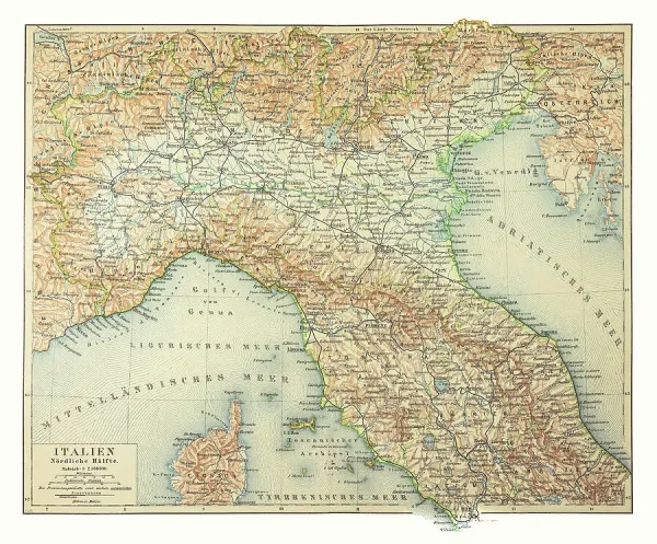 Map of northern Italy 1895 Our beautiful Wall Art and Photo Gifts ...