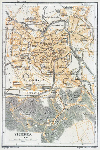 Jigsaw Puzzle of Map of Vicenza, a city in the Veneto region of