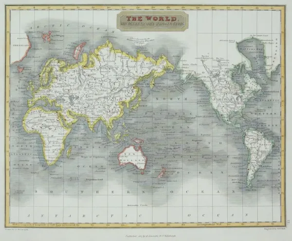 Framed Print of Map of the world - Media Storehouse