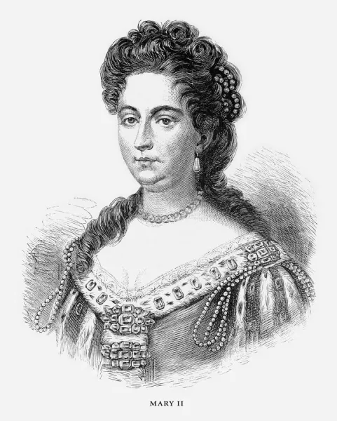 Mary II, Queen Mary II, English Victorian Engraving