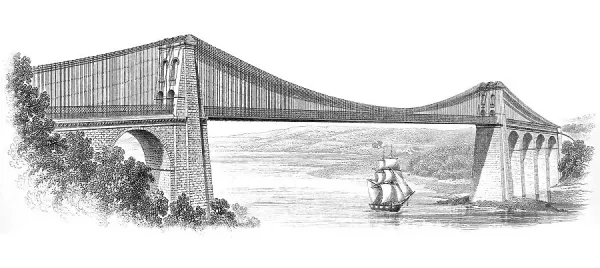 Jigsaw Puzzle of Old engraved illustration of Bridges The Menai