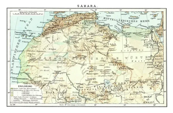 Sahara on africa map