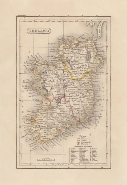 Jigsaw Puzzle of Old map of Ireland, steel engraving