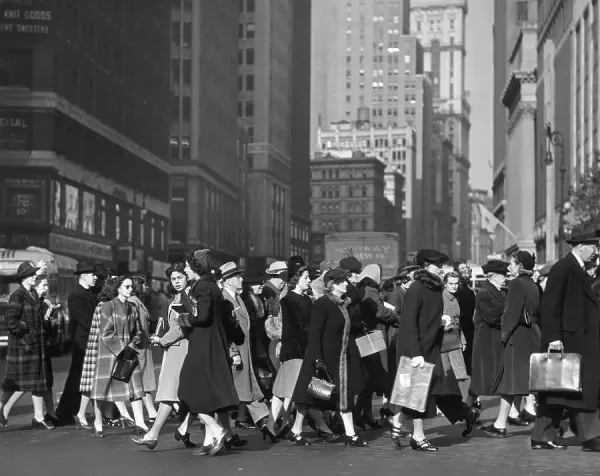 People Crossing The Street 1950s
