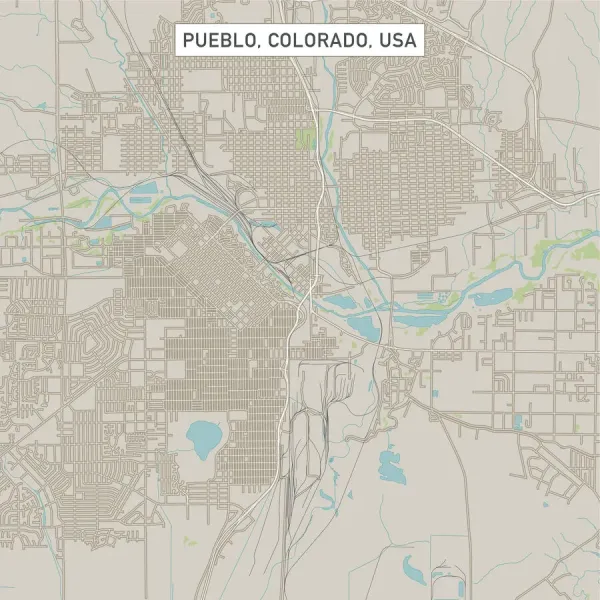 Pueblo Colorado Street Map Printable Detailed Map Of Colorado