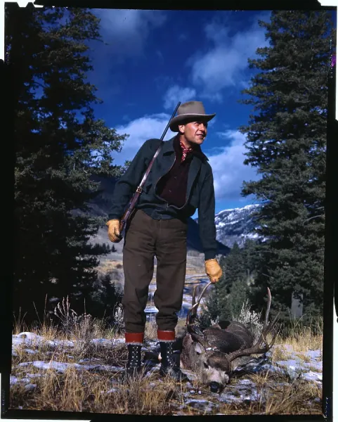 Ralph Bellamy, actor, hunting deer at Sun Valley Our beautiful Wall Art ...