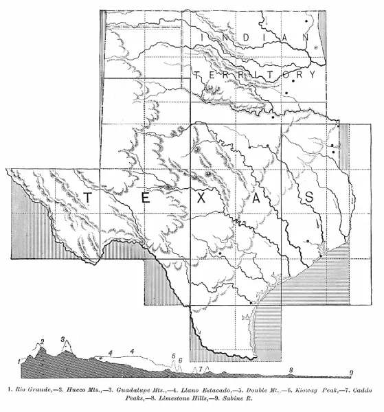 Jigsaw Puzzle of Texas state map 1886 - Media Storehouse