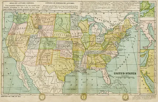 Jigsaw Puzzle of United States map 1876 - Media Storehouse