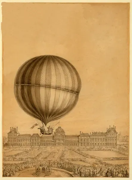 First Manned Flight 1783 The Balloon Flight Of Jacques Charles Over