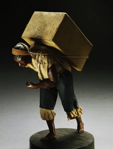 Framed Print of Mexican porter, wax sculpture, 19th century