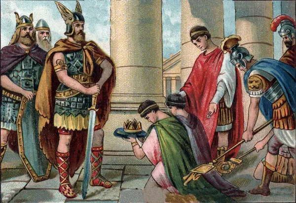 Odovacar Rome Odoacer, Chief Of The Herules, Obliges The Abdication Of