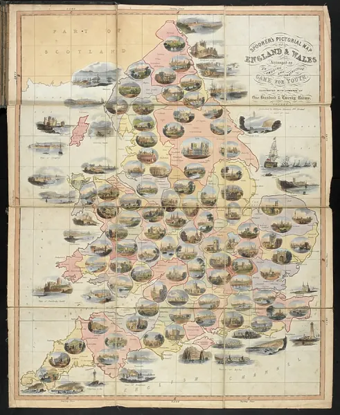 A pictorial map of England and Wales Our beautiful Wall Art and Photo ...