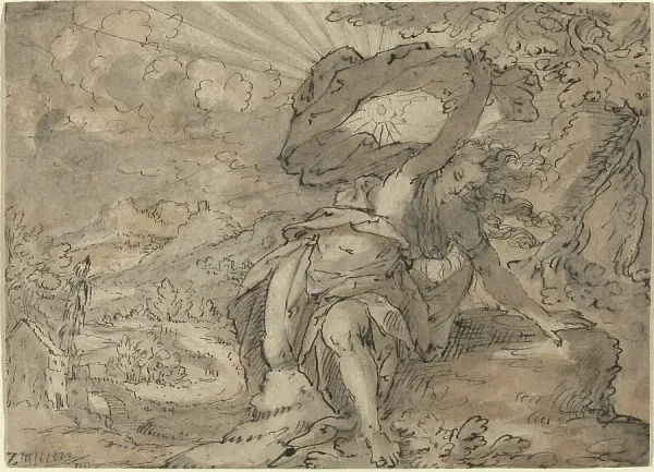 Allegorical Female Figure in a Landscape [recto] Our beautiful Wall Art ...