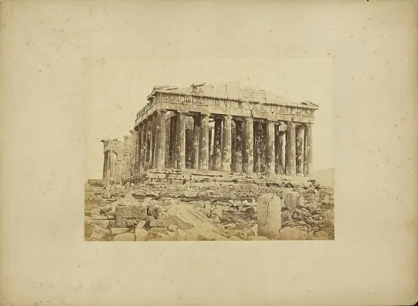 Parthenon Facade The Facade Of The Parthenon In Athens, Greece Stock