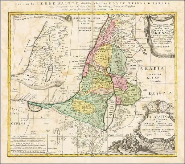 Map of the Holy Land Divided into the Twelve Tribes of
