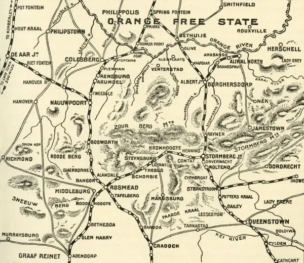 Map Illustrating the Operations on the Orange River