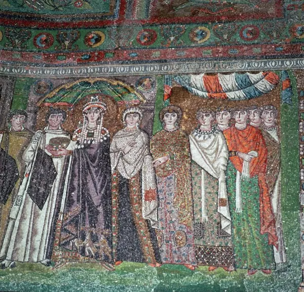 Theodora And Attendants Mosaic In San Vitale
