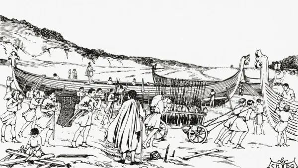 Building the ships for the Norman invasion of England by