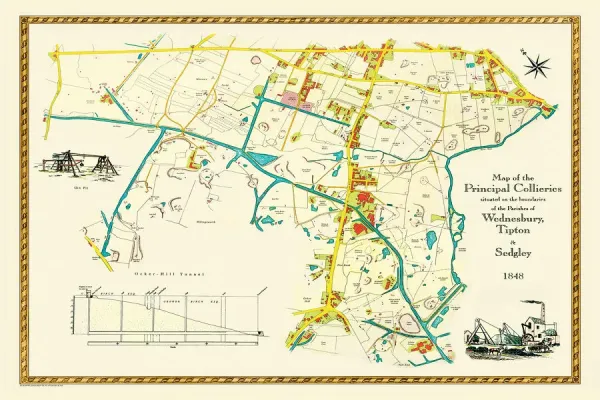 Jigsaw Puzzle of Old Map of the Collieries of Tipton