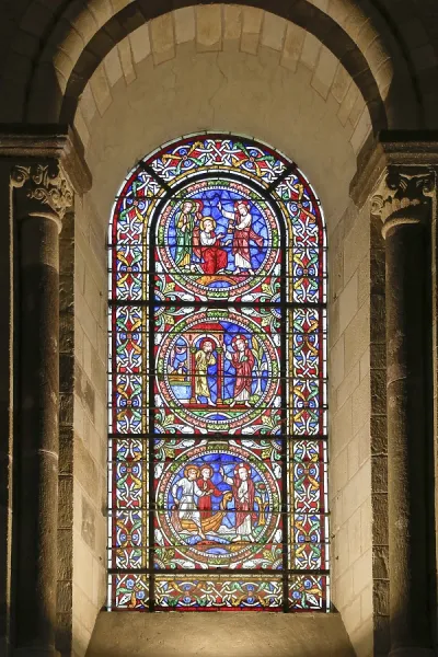 Romanesque Stained Glass Window Art And Church 1900