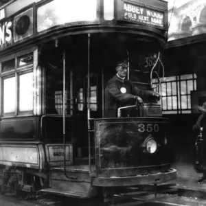 A London tram overtaking a trolleybus Our beautiful Wall Art and Photo ...