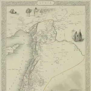 Antique map of Ancient Syria, Mesopotamia, Assyria